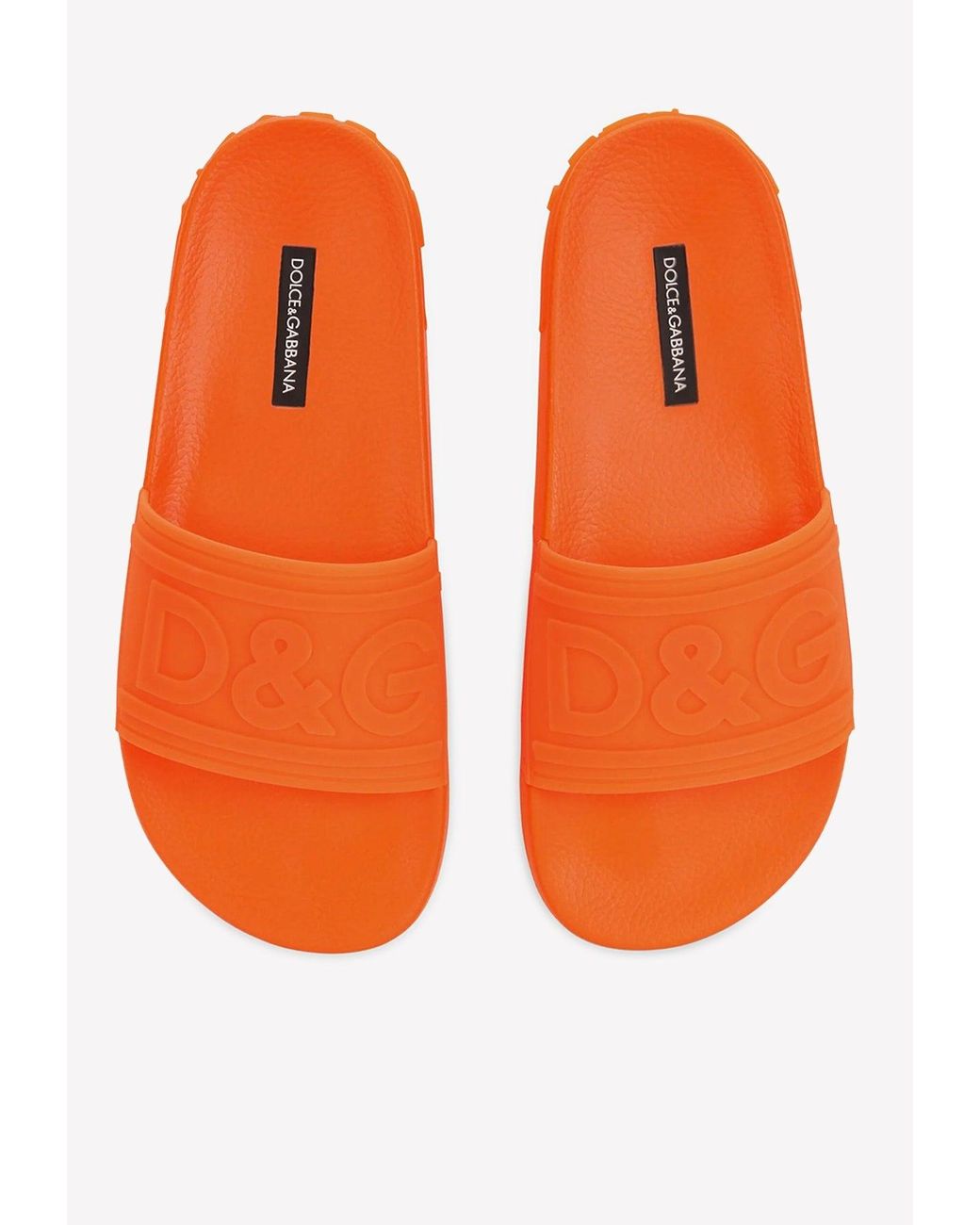 Dolce & Gabbana Sliders in Orange | Lyst