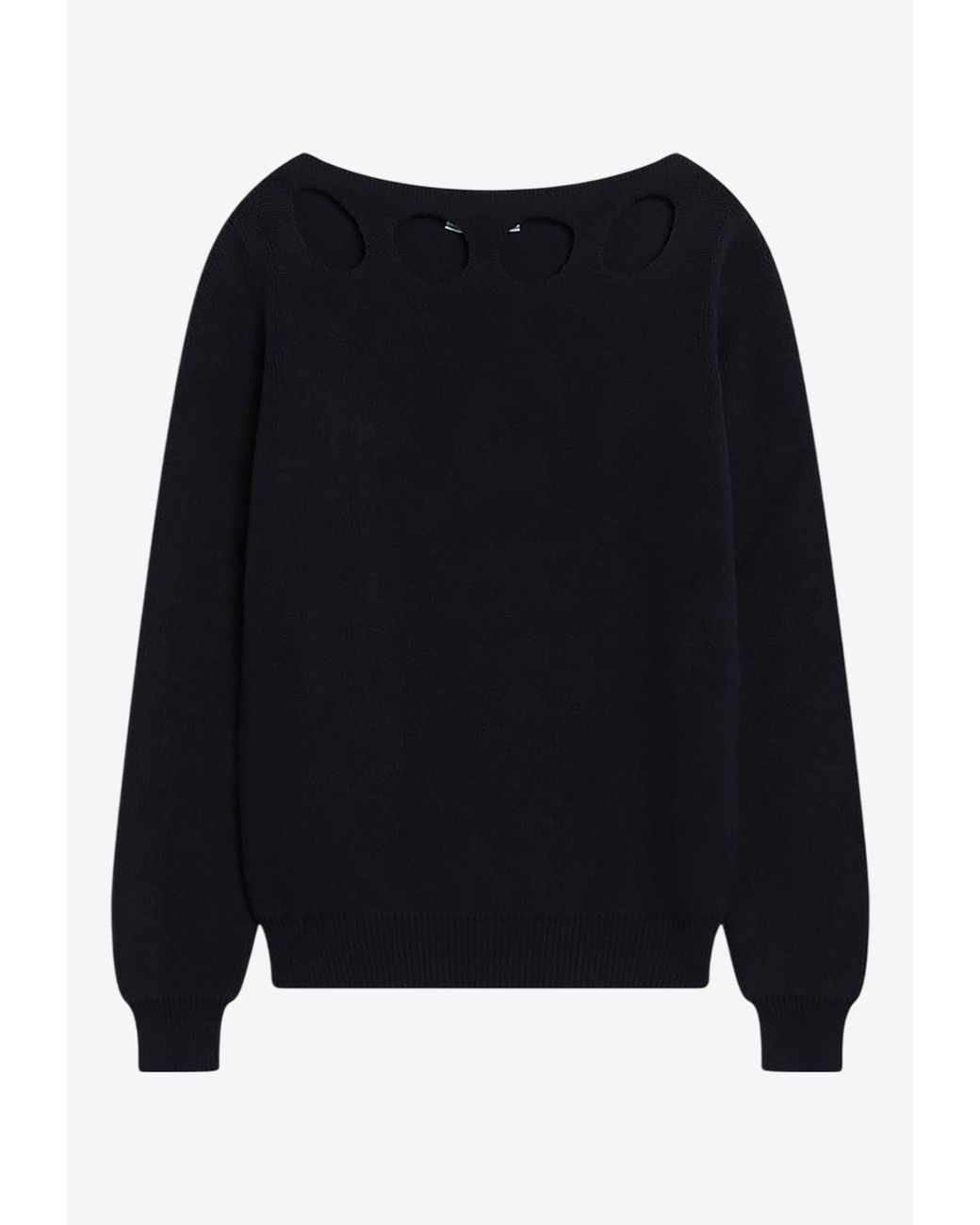 Prada Cut-Out Knit Sweater in Blue | Lyst
