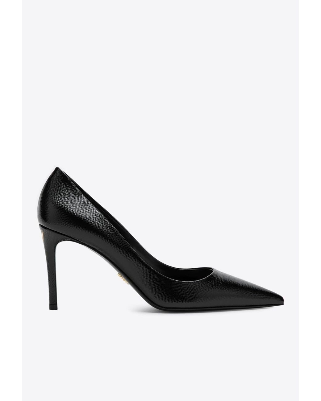 Prada 85 Décolleté Leather Pumps in Black | Lyst