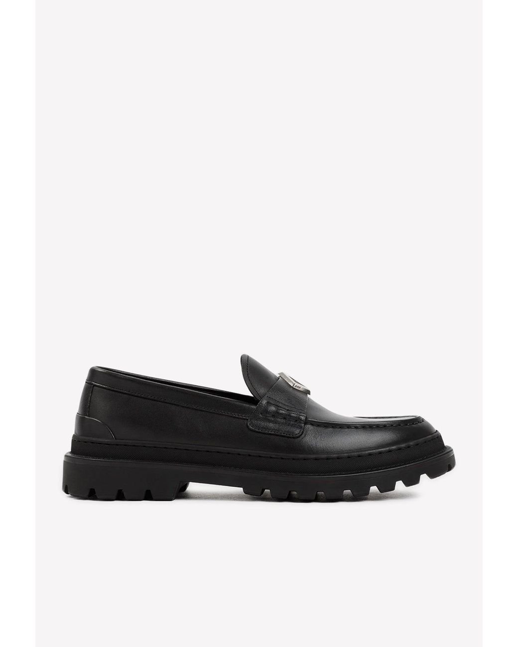 Dior Cd Logo Leather Loafers in Black for Men | Lyst