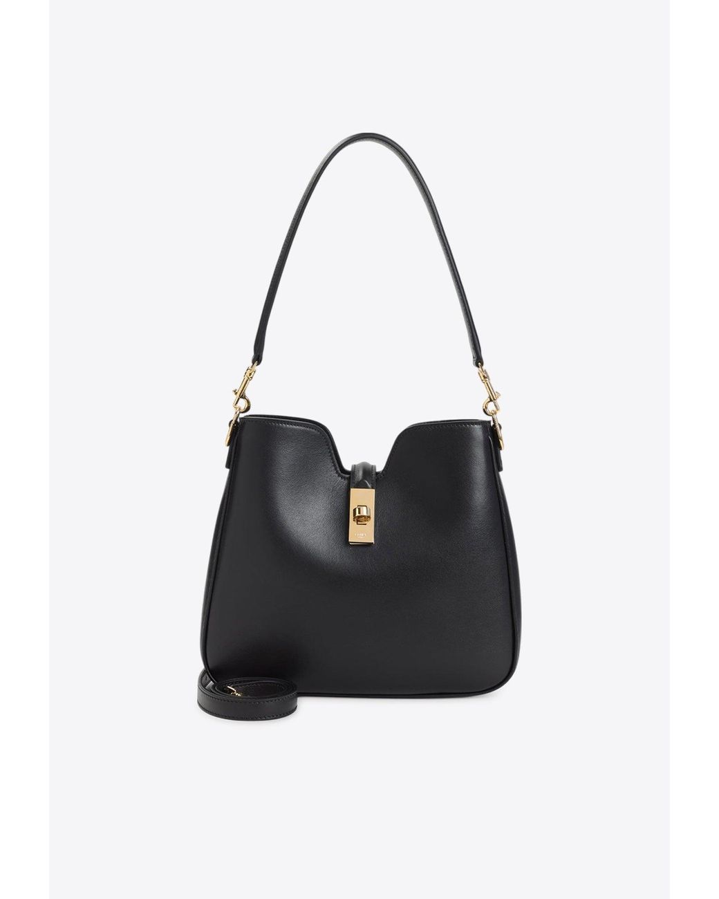 Celine Small Camille Leather Shoulder Bag in Black | Lyst