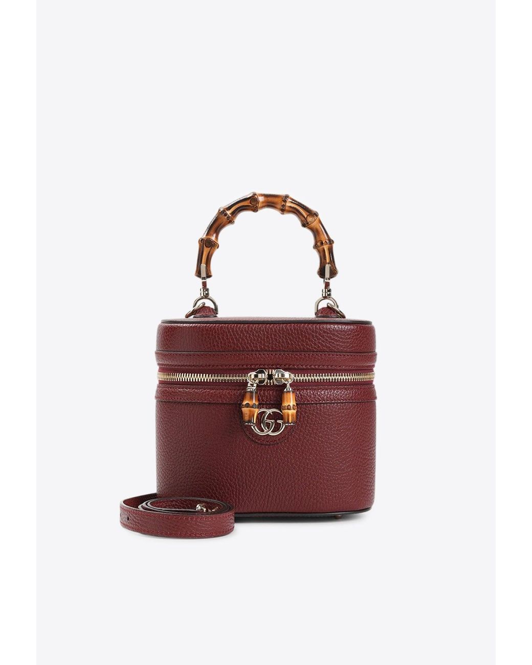 Gucci Mini Bamboo Top Handle Bag in Red | Lyst