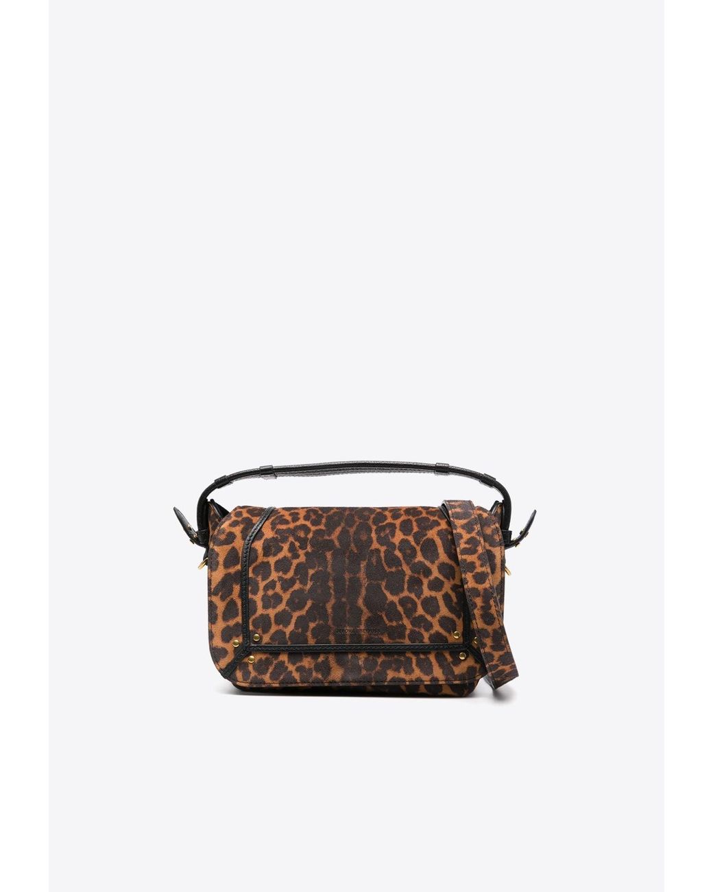 Jérôme Dreyfuss Small Pepito Leopard Print Suede Crossbody Bag in White ...