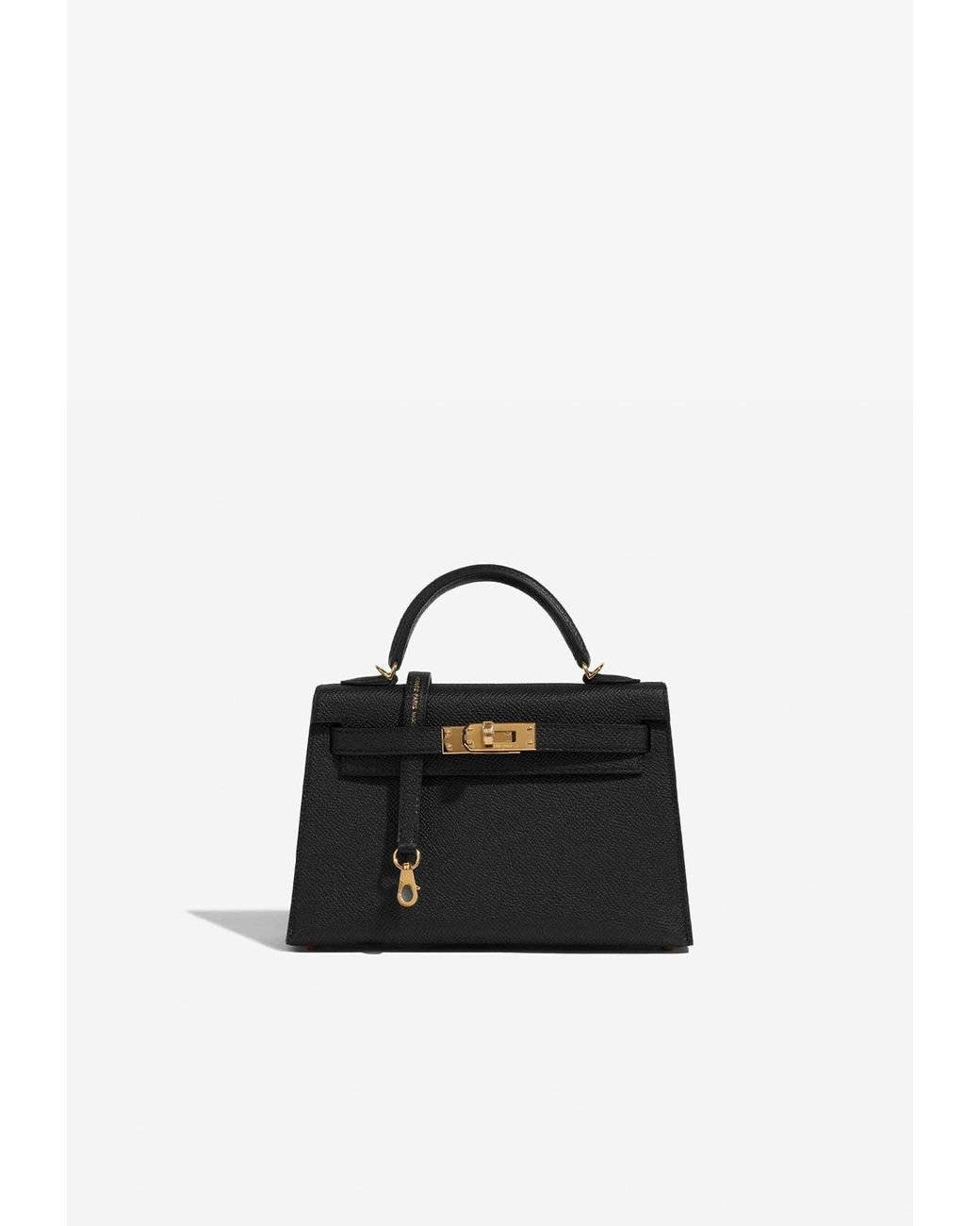 Hermès Mini Kelly 20 Top Handle Bag in Black | Lyst