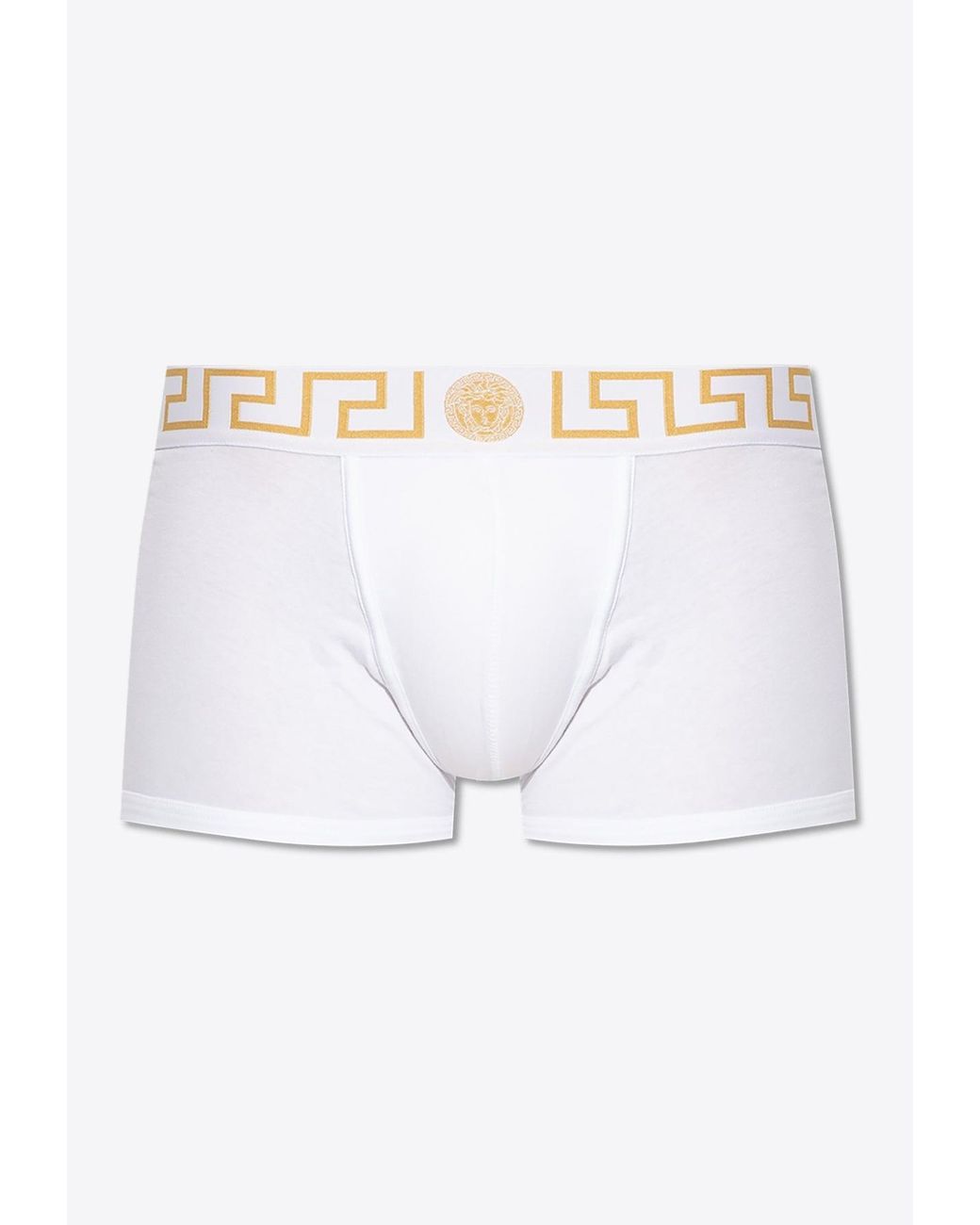 Versace Greca Border Trunks With Medusa in White for Men | Lyst