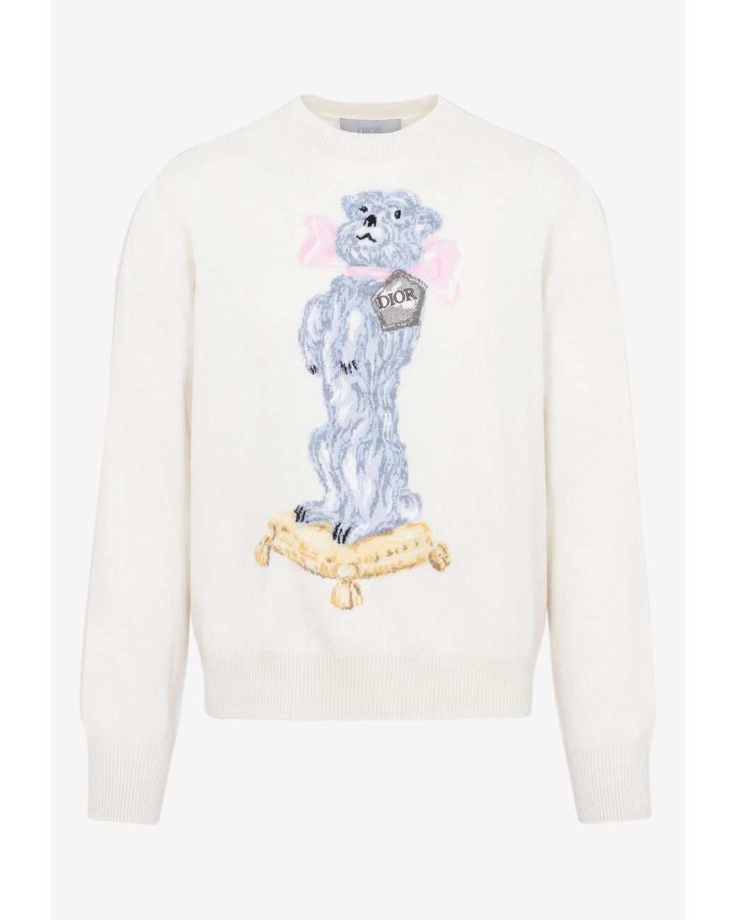 Dior Knitted Bobby Sweater In Cashmere in White for Men | Lyst