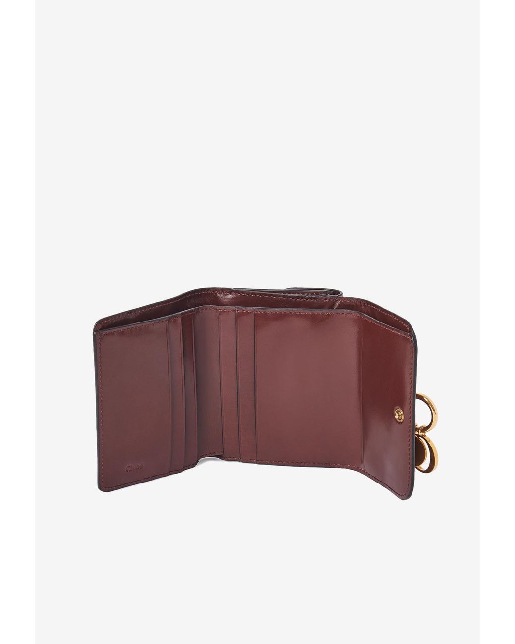 Chloé Small Alphabet Tri-Fold Leather Wallet in Brown | Lyst