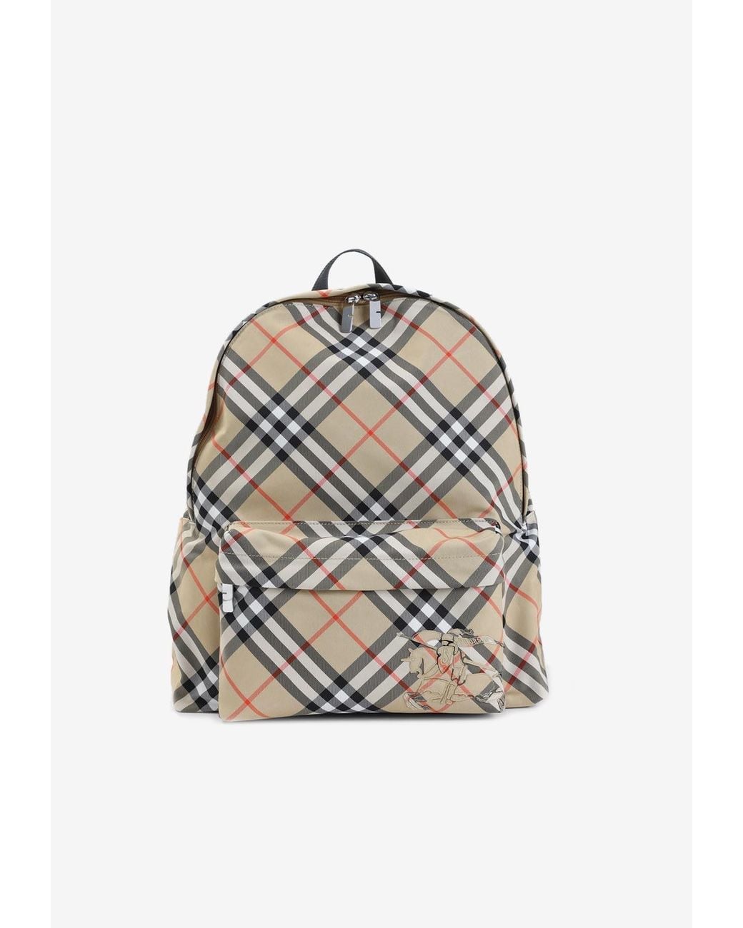 Burberry Essential Checked Backpack in Gray for Men | Lyst
