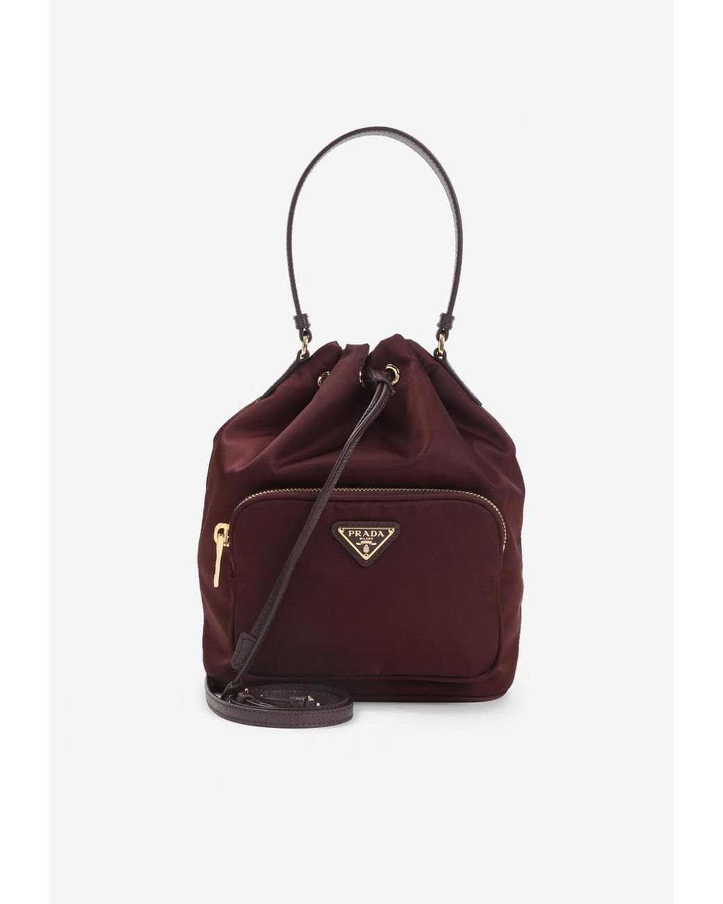 Prada Re-Nylon Bucket Bag in Red | Lyst