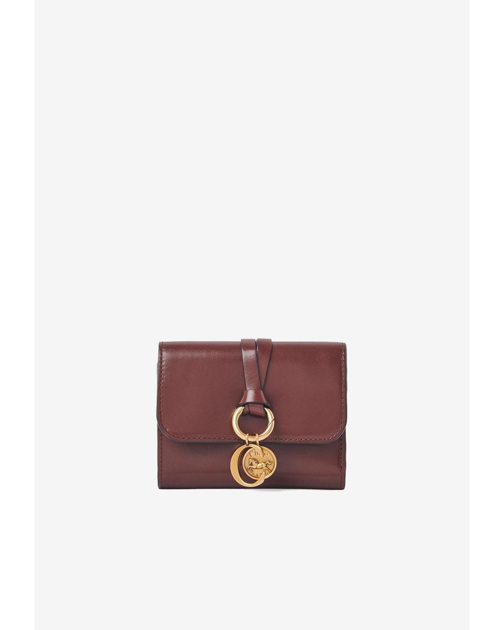 Chloé Small Alphabet Tri-Fold Leather Wallet in Brown | Lyst