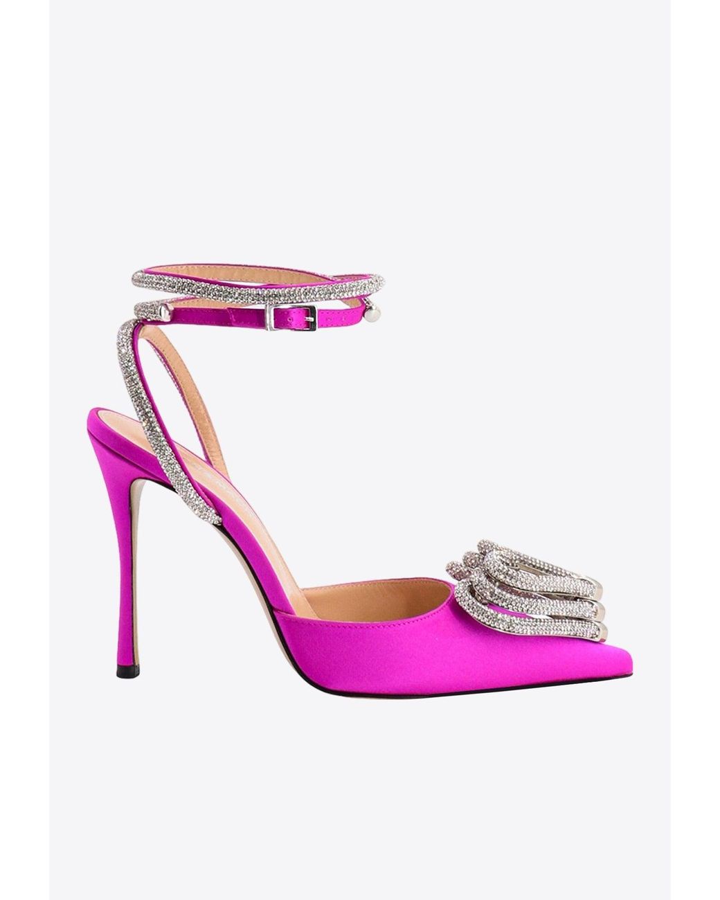 Mach & Mach Triple Heart 110 Satin Pumps in Pink | Lyst