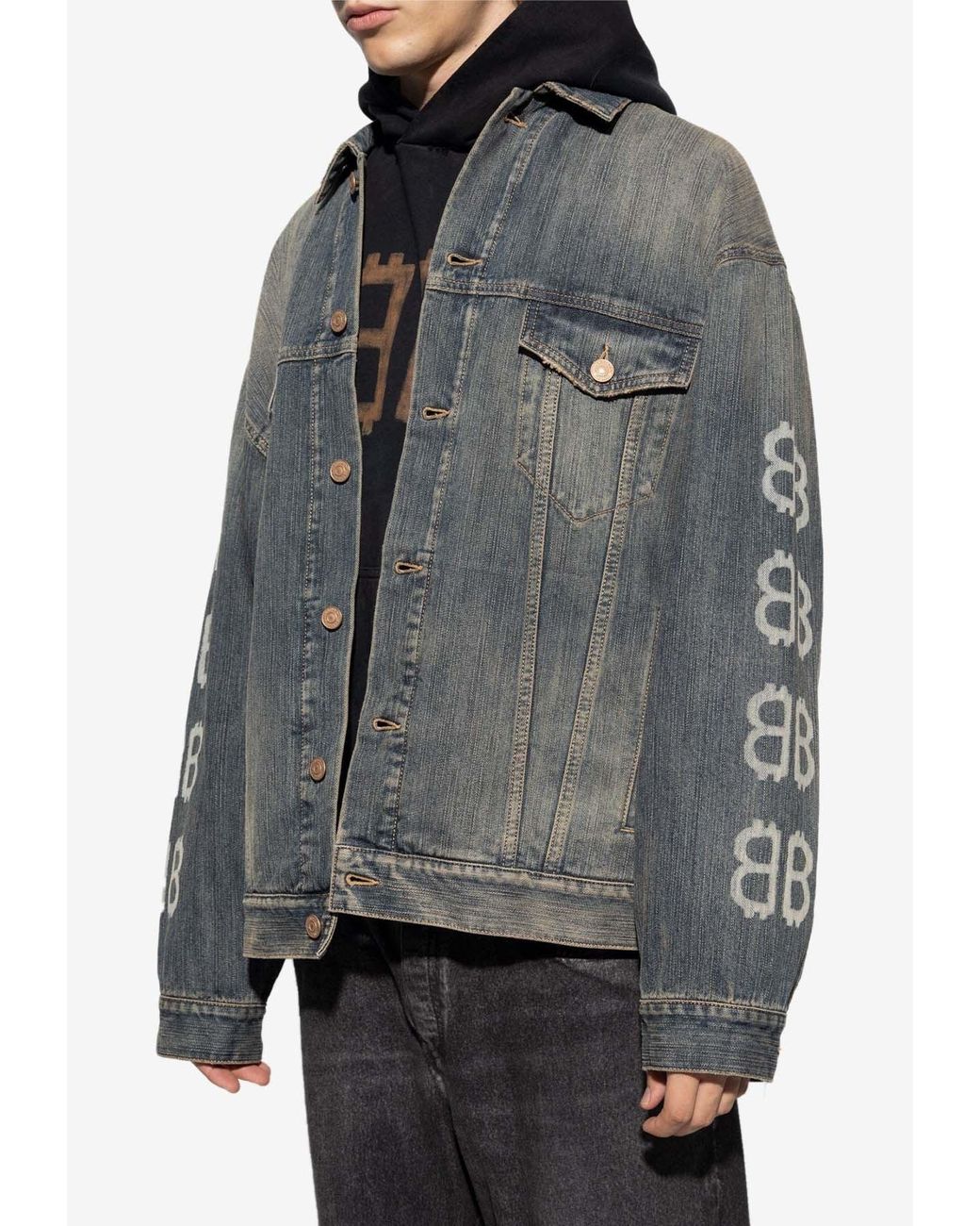 Balenciaga Crypto Button-Up Denim Jacket in Gray for Men | Lyst Balenciaga Crypto Button-Up Denim Jacket in Gray for Men | Lyst