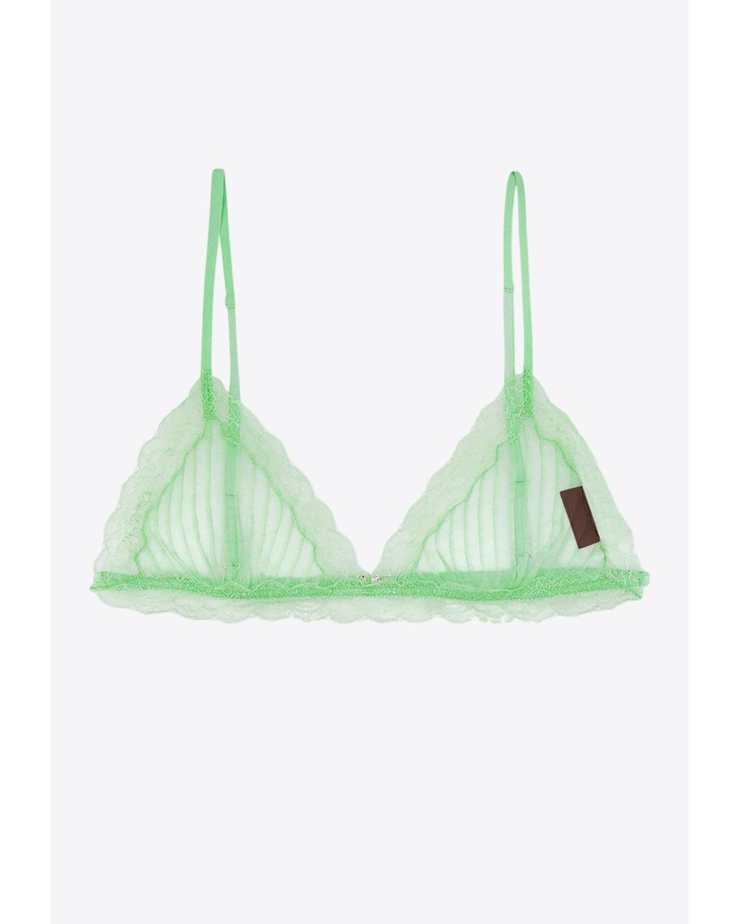 Gucci Triangle-Cup Bra Lace in Green | Lyst