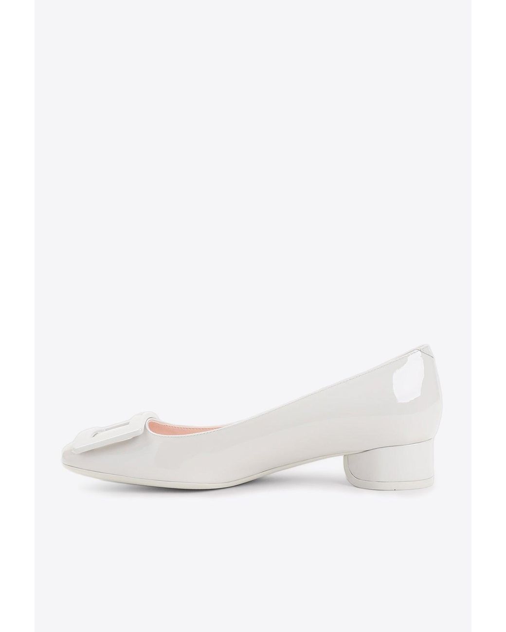 Roger Vivier U Look 25 Patent Leather Pumps in White | Lyst