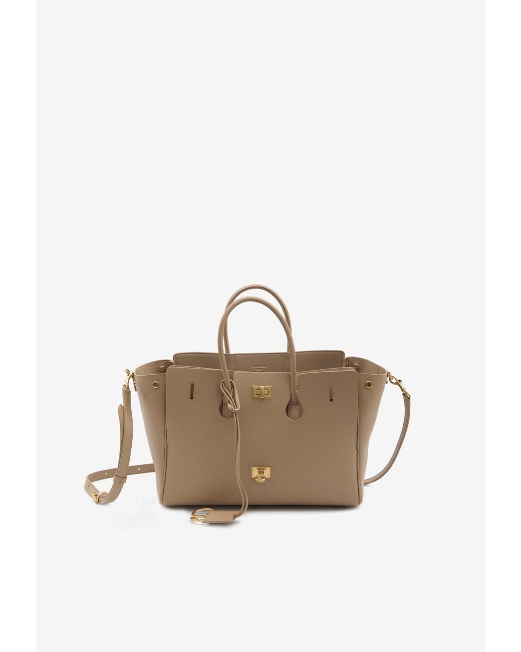 Balenciaga Small Bel Air Leather Top Handle Bag in Natural | Lyst
