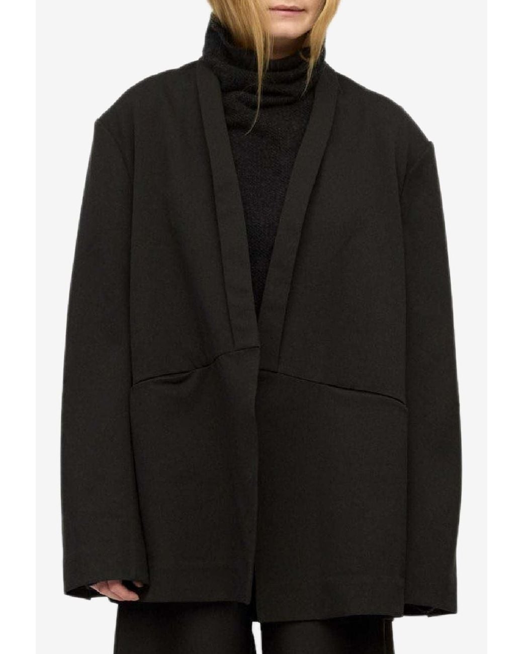 Ruohan Caye Oversized Open Jacket in Black | Lyst