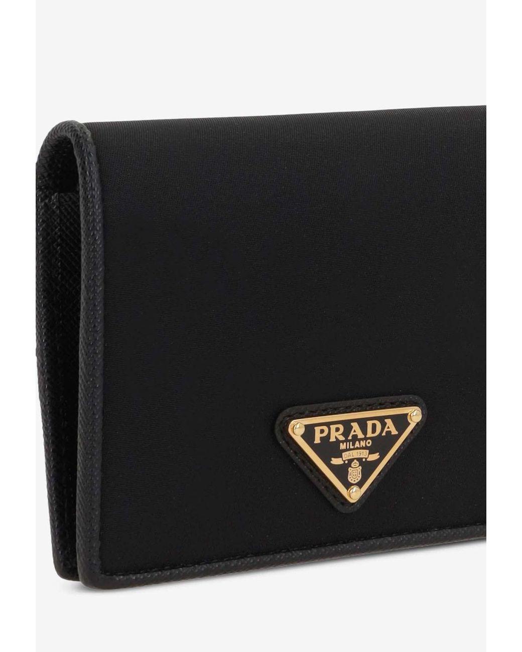 Prada Re-Nylon Triangle Logo Wallet in White | Lyst