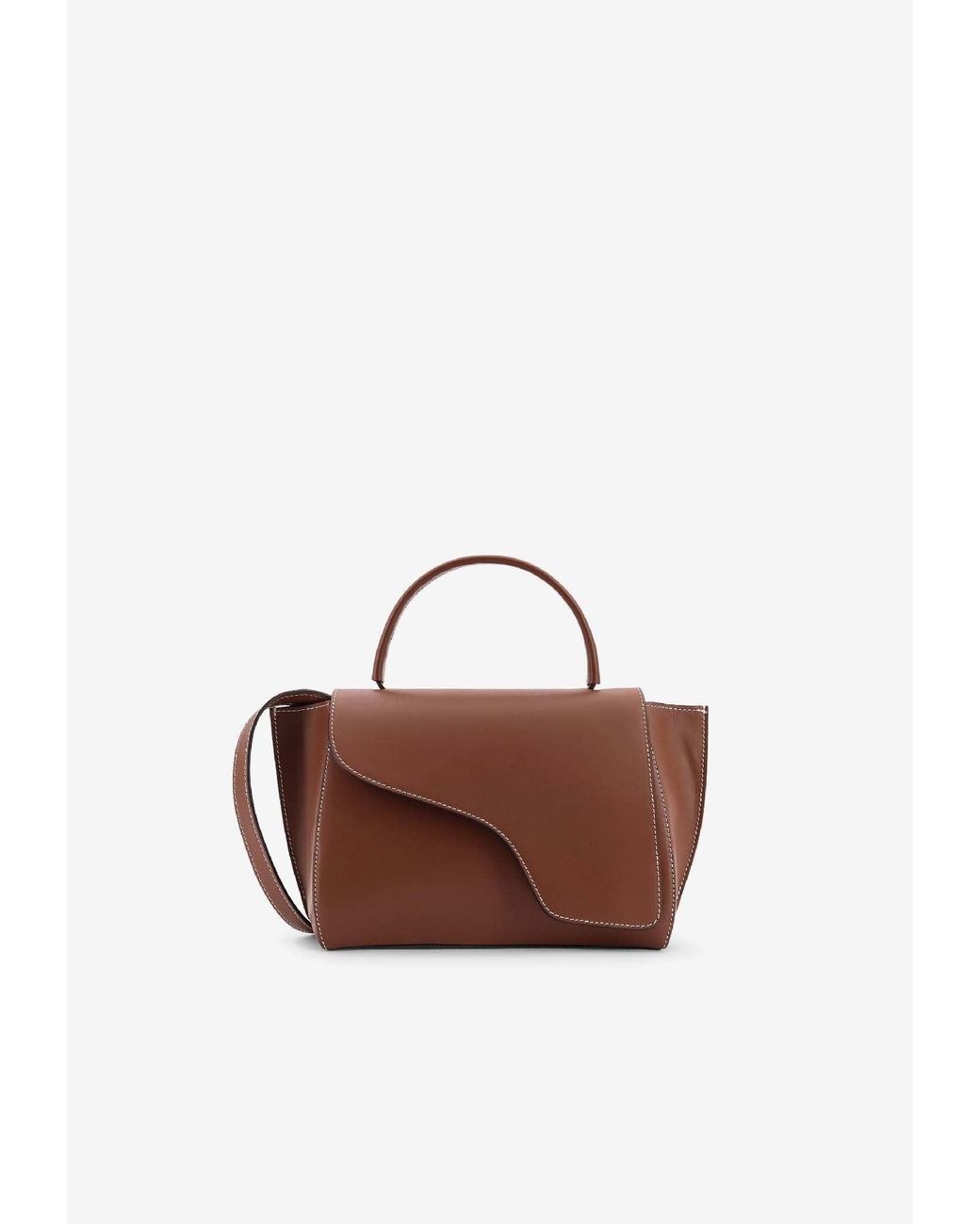 Atp Atelier Arezzo Leather Top Handle Bag in Brown | Lyst