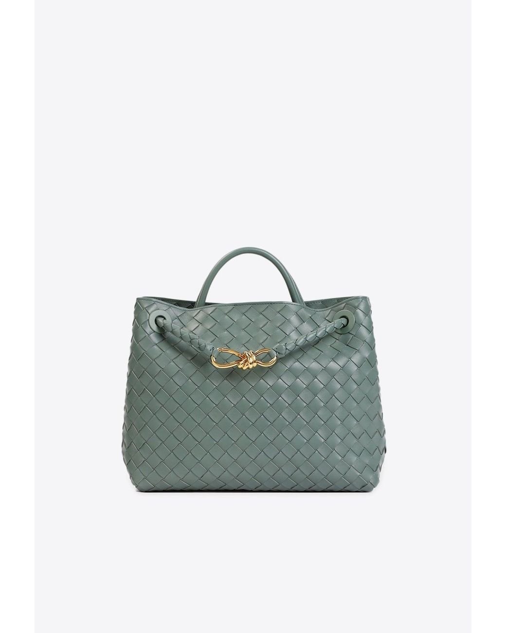 Bottega Veneta Medium Andiamo Tote Bag In Intrecciato Leather in Blue ...