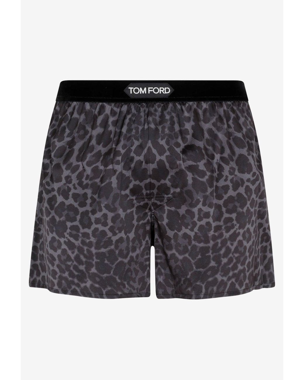 Tom Ford Leopard Boxers In Silk In Gray For Men Lyst