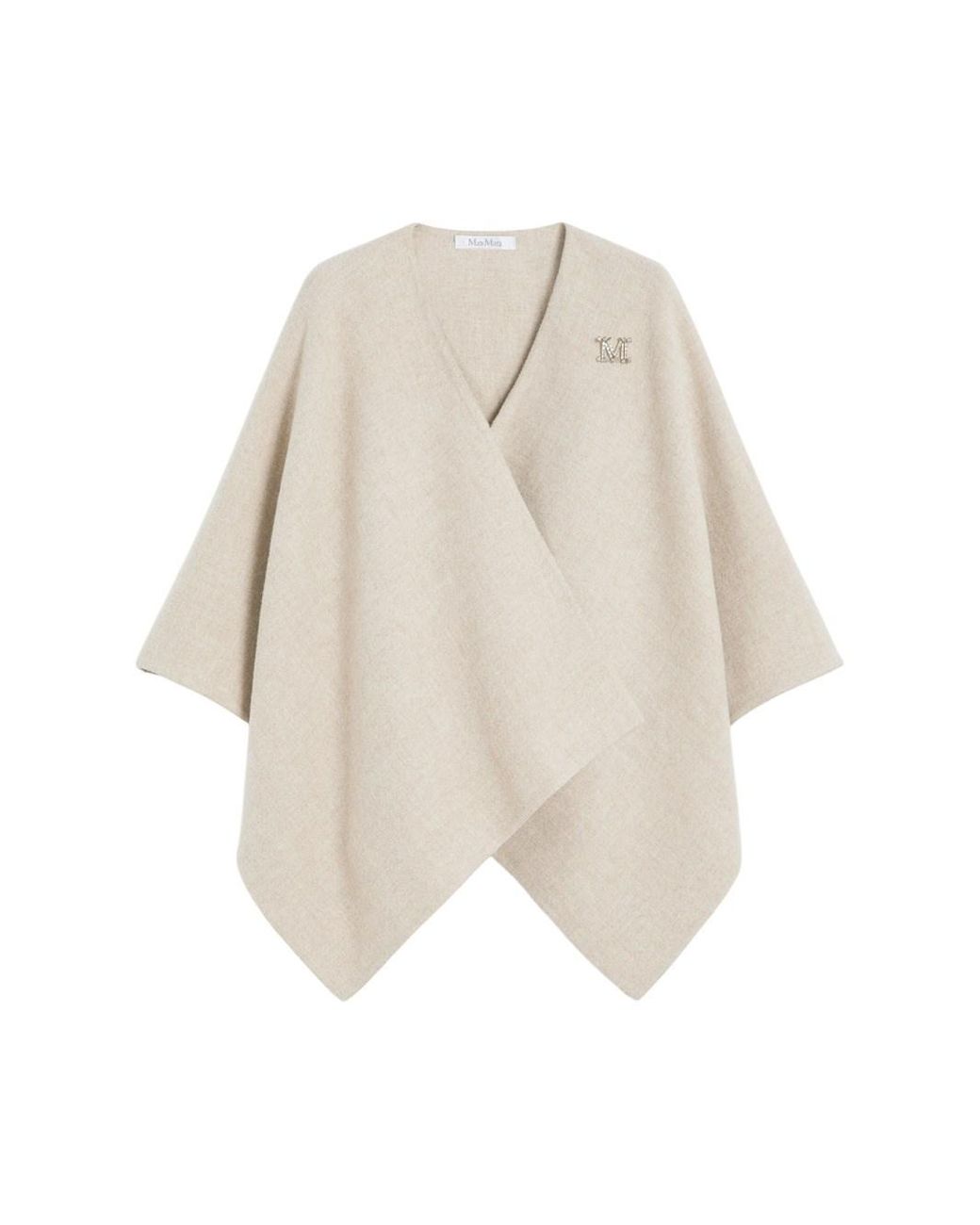 Max Mara Short Cape With A Rectangular Design, Can Be Worn Closed With ...