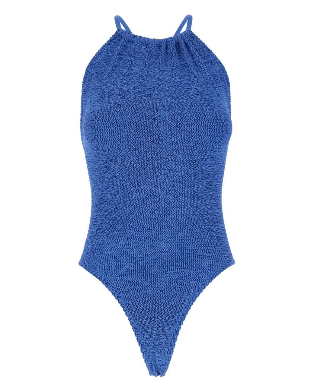 Hunza G Structured Swimsuit in Blue | Lyst