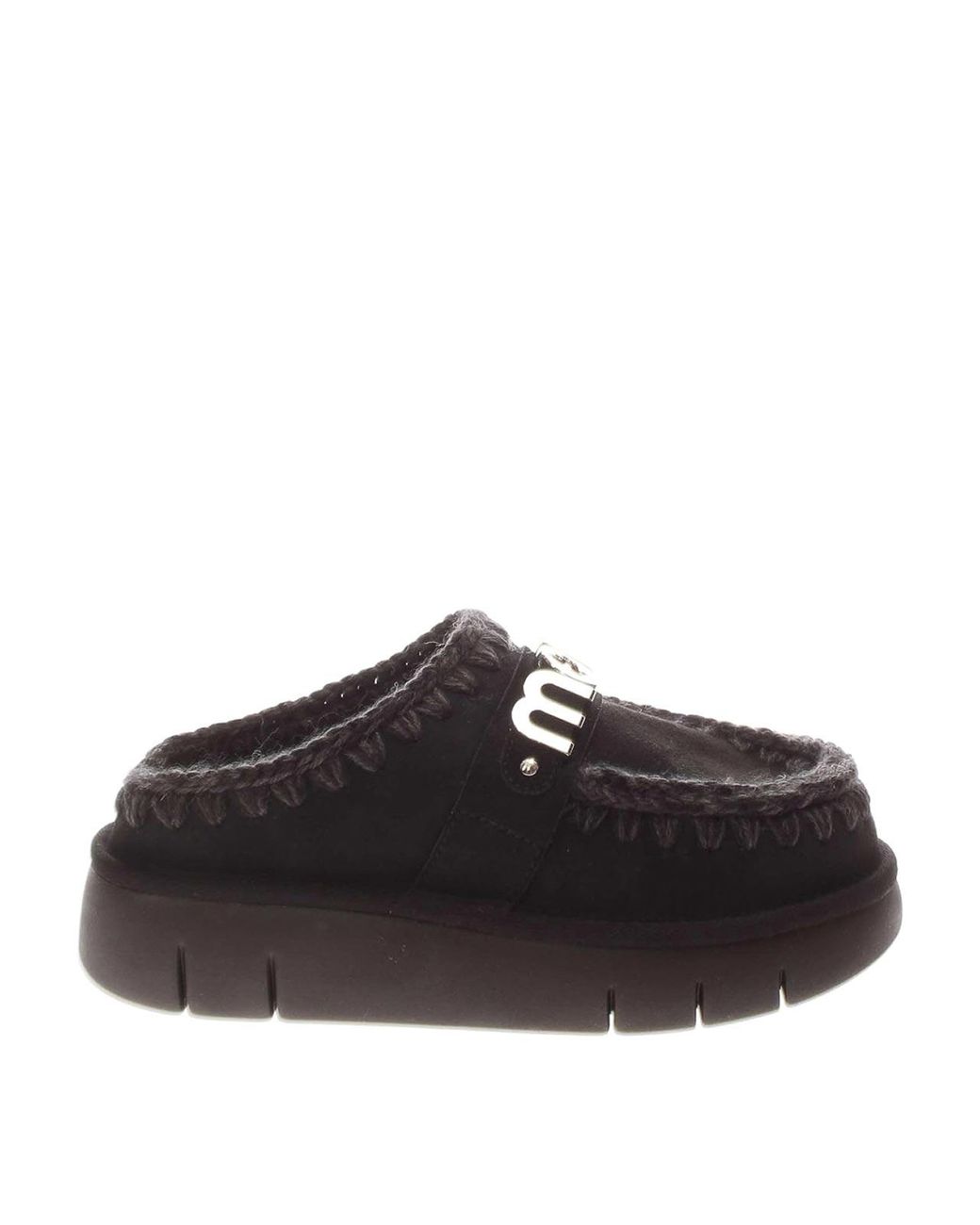 Mou Eskimo Bounce Clog Metal Logo in Black | Lyst