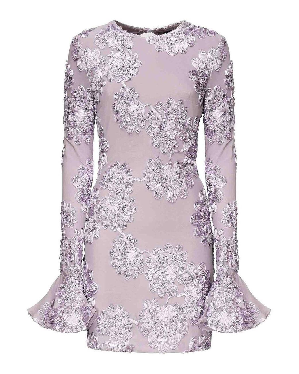 ROTATE BIRGER CHRISTENSEN 3D Mesh Mini Dress in Purple | Lyst