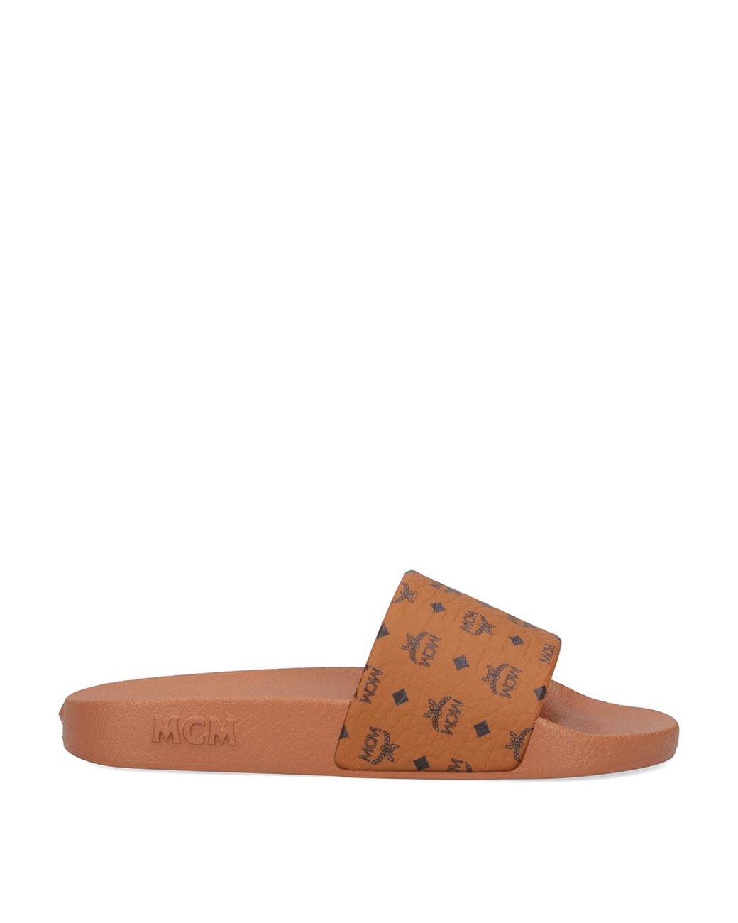 MCM Slide Visetos Sandals in Brown | Lyst