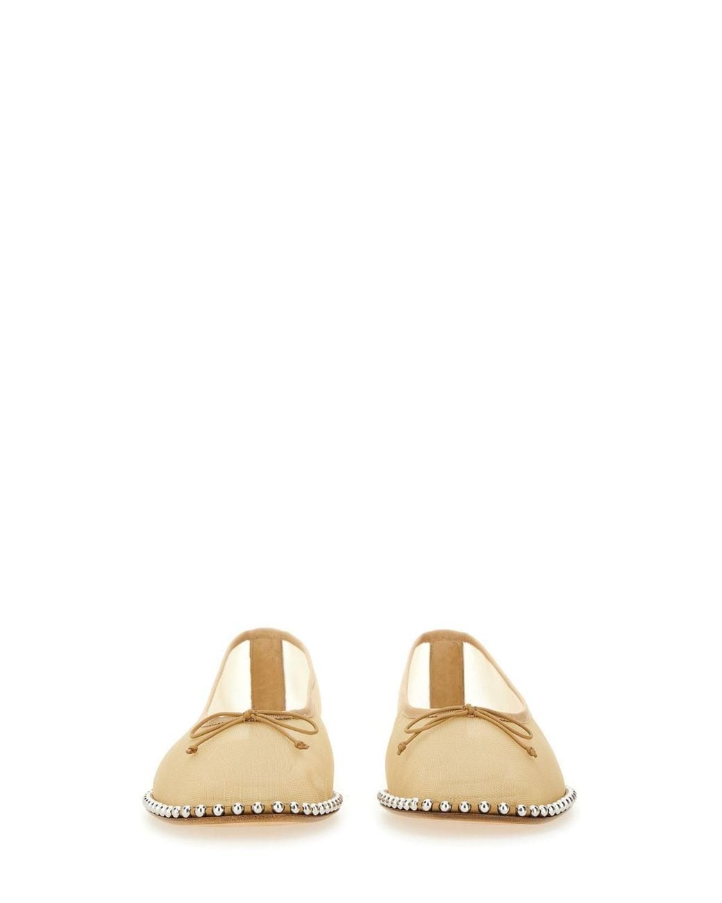 Alexander Wang Mesh Ballerina Flats Studded in Natural | Lyst UK