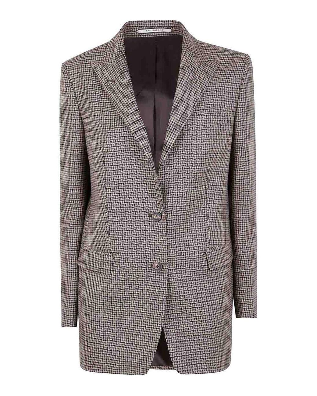 Tagliatore Wool Blazer With Houndstooth Pattern in Brown | Lyst UK