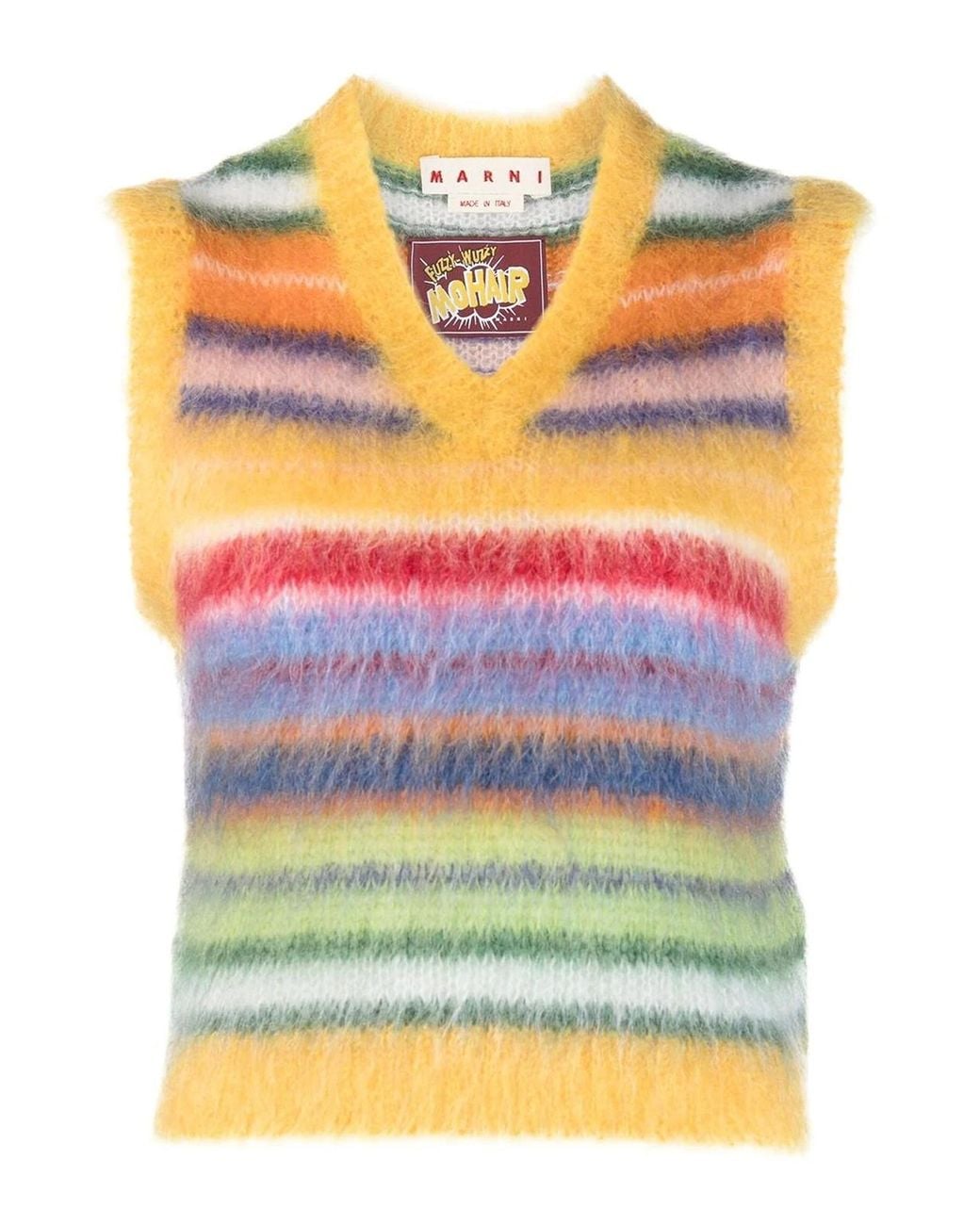 Marni Brushed Mohair Vest in Yellow | Lyst