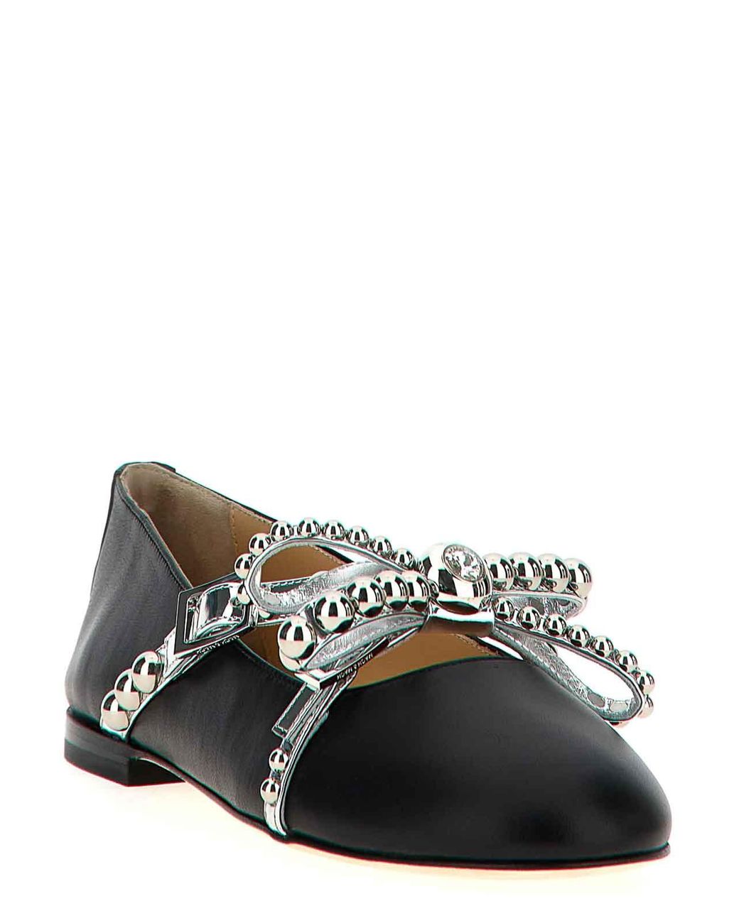 Mach & Mach Crystal Studs Ballet Flats in Black | Lyst