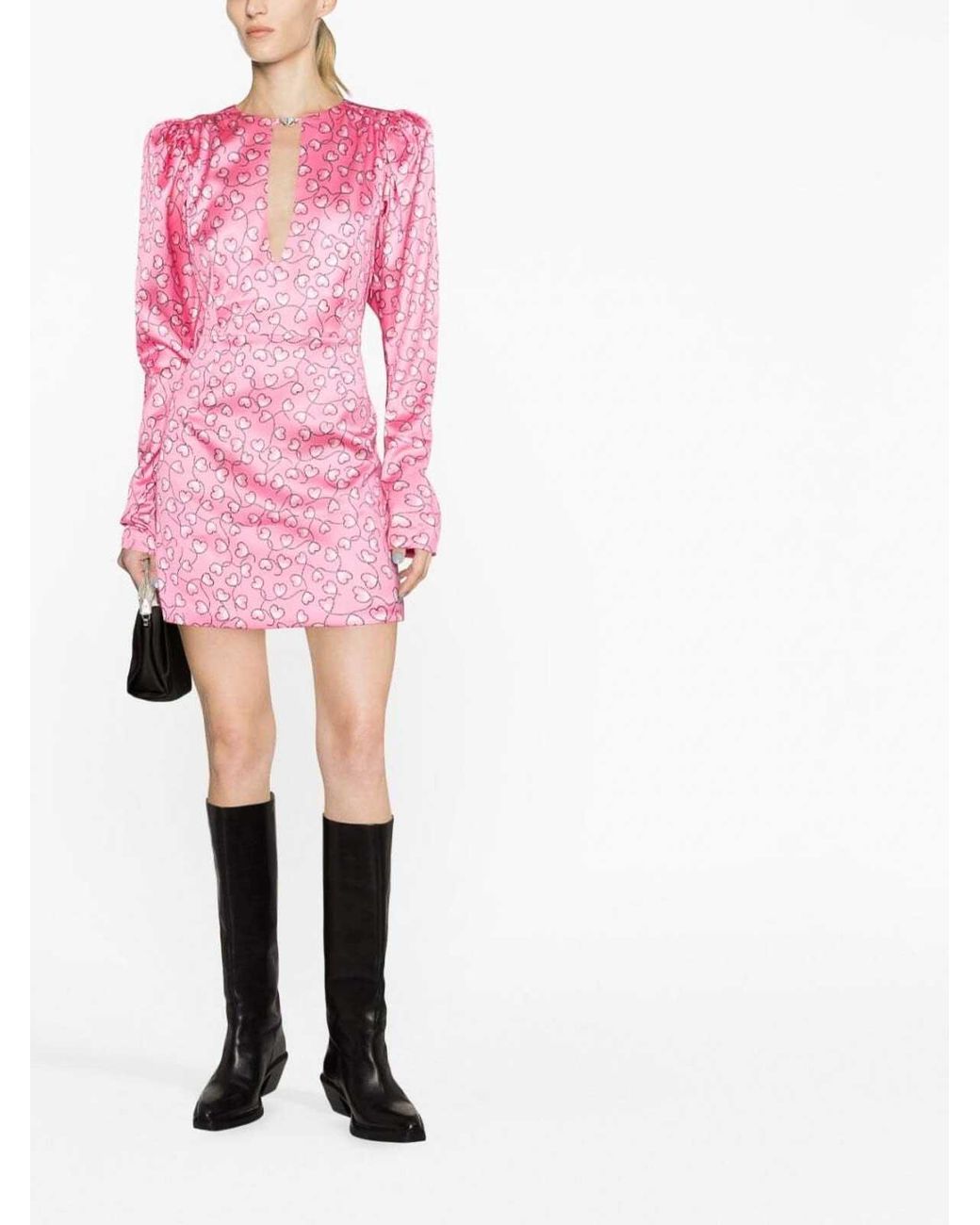 ROTATE BIRGER CHRISTENSEN Silky Woven Mini Cutout Dress in Pink | Lyst UK