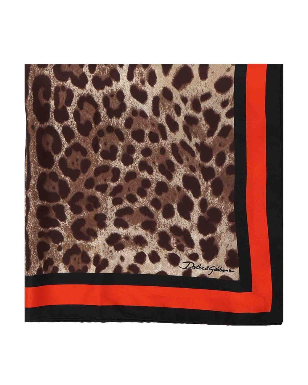 Dolce & Gabbana Leopard Print Scarf in Red | Lyst UK