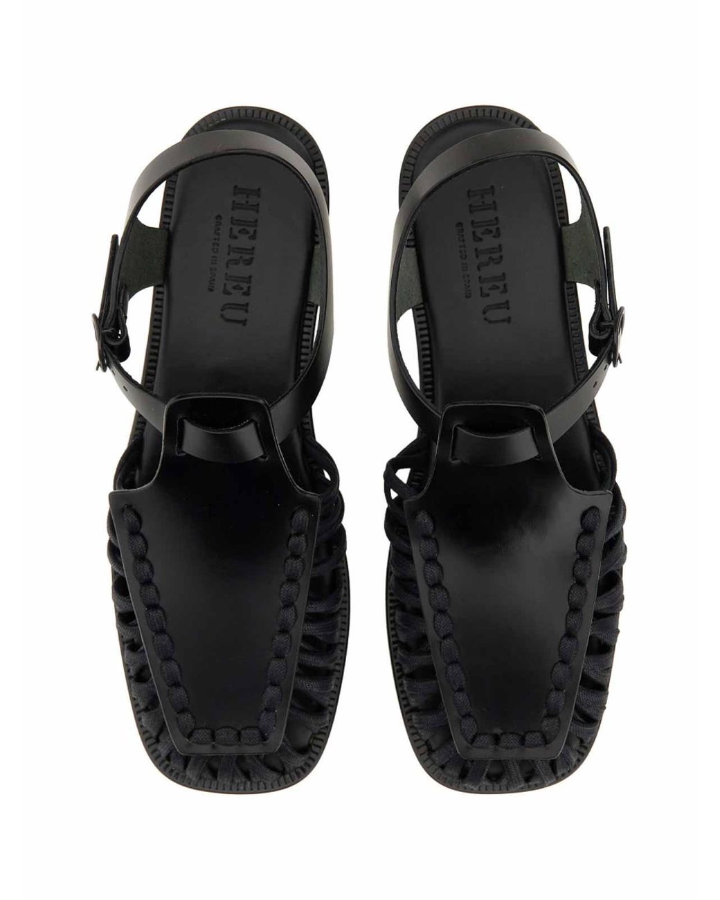 Hereu Alaro Square-Toe T-Bar Sandals in Black | Lyst