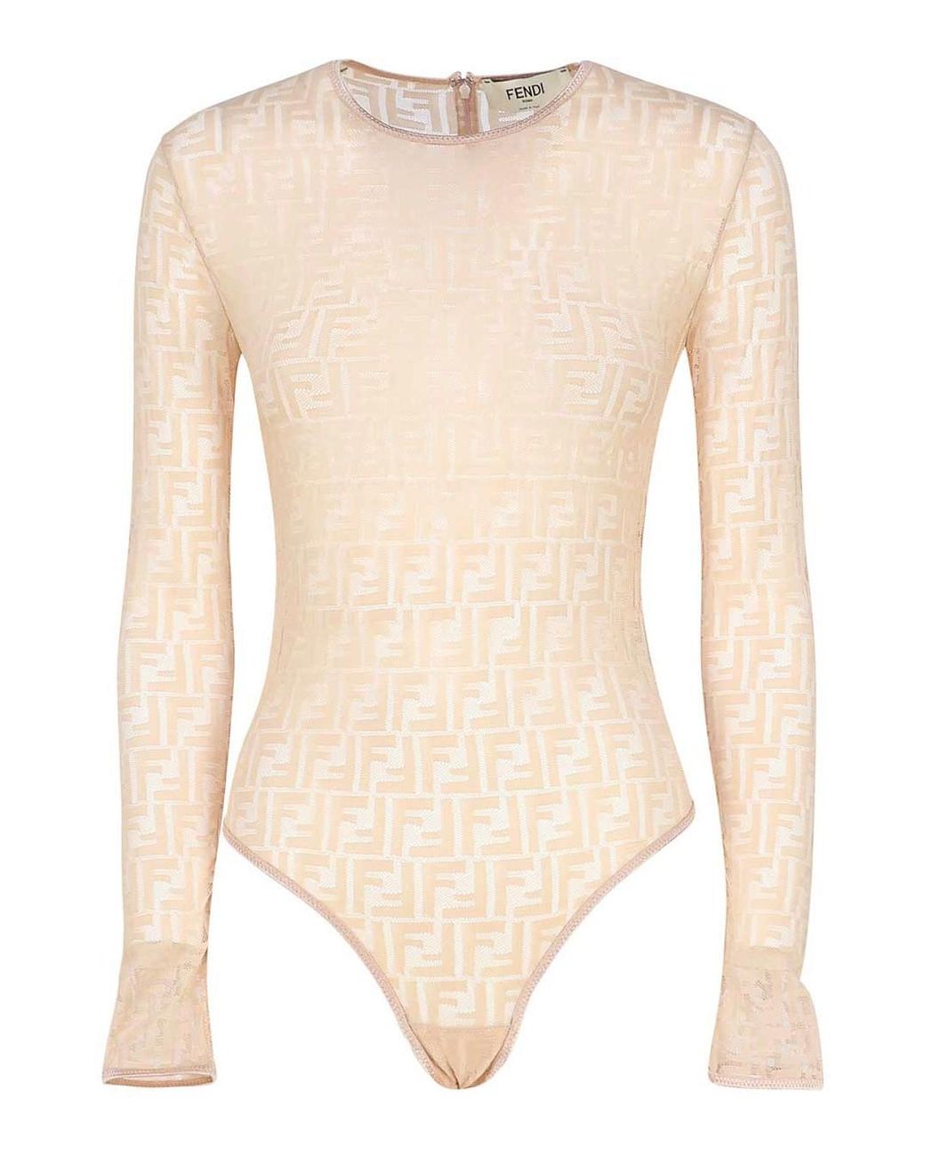Fendi Bodysuit With A Tight Fit in Natural | Lyst