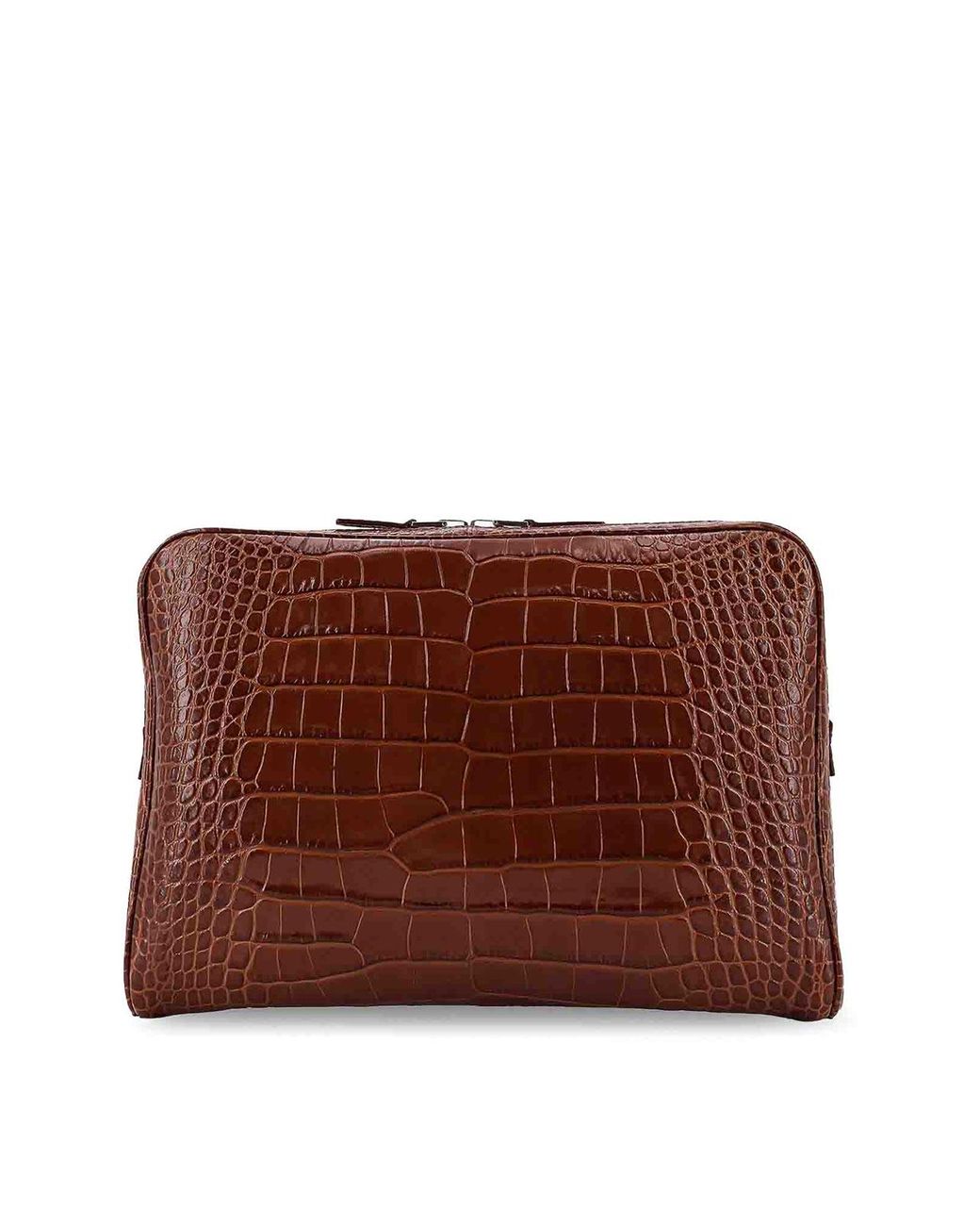 Tom Ford Crocodile Print Leather Laptop Pouch in Brown for Men | Lyst