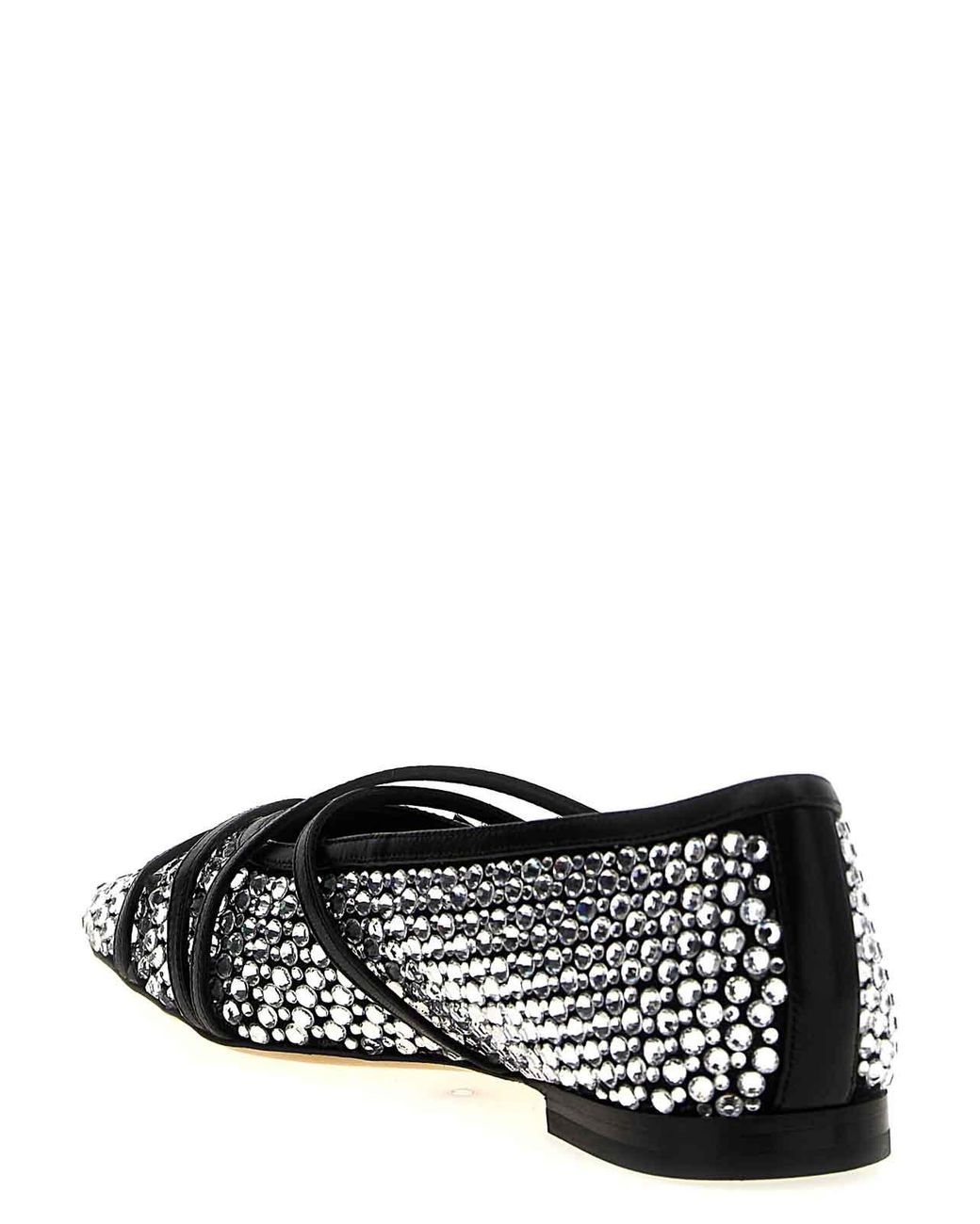Mach & Mach Crystal Net Ballet Flats in Black | Lyst UK