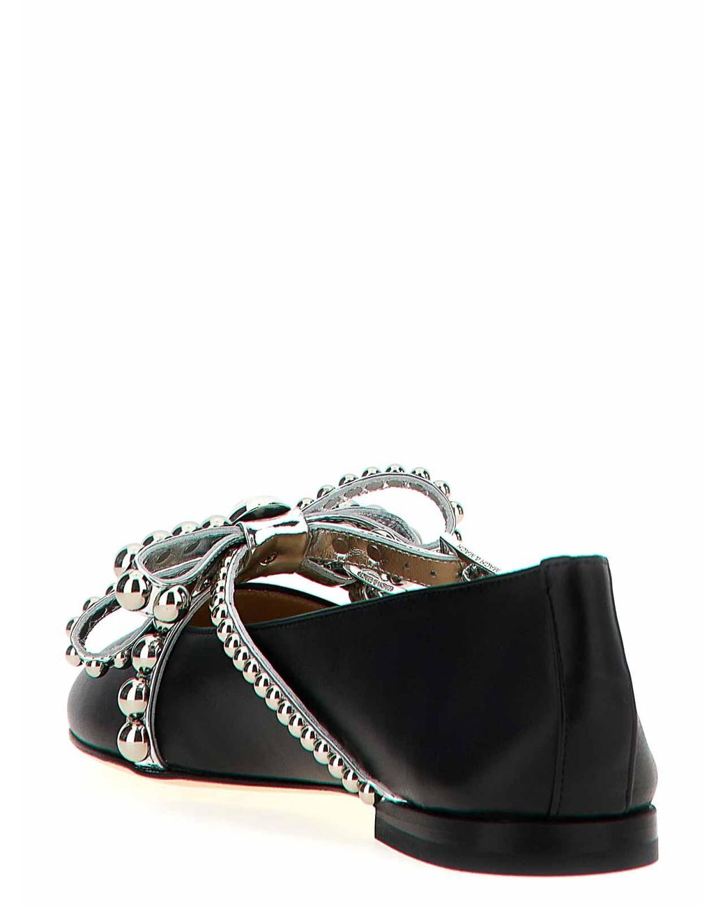 Mach & Mach Crystal Studs Ballet Flats in Black | Lyst