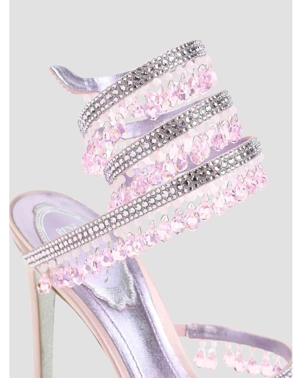 Rene Caovilla Leather Sandals in White | Lyst UK