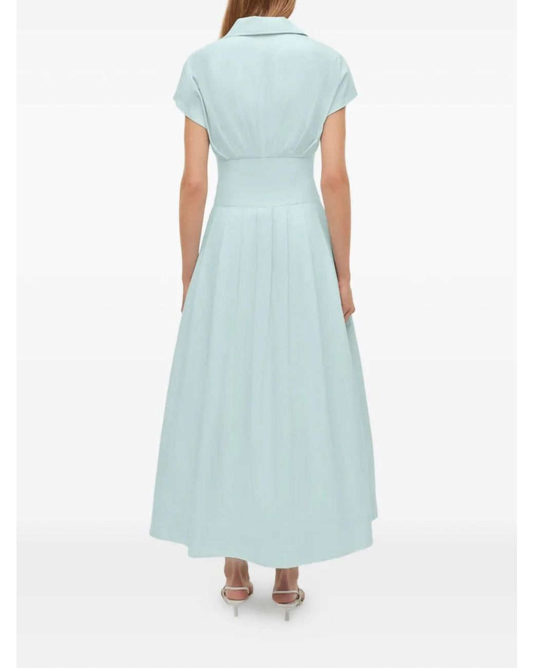 Jonathan Simkhai Farlow Pleated Midi Dress in Blue | Lyst