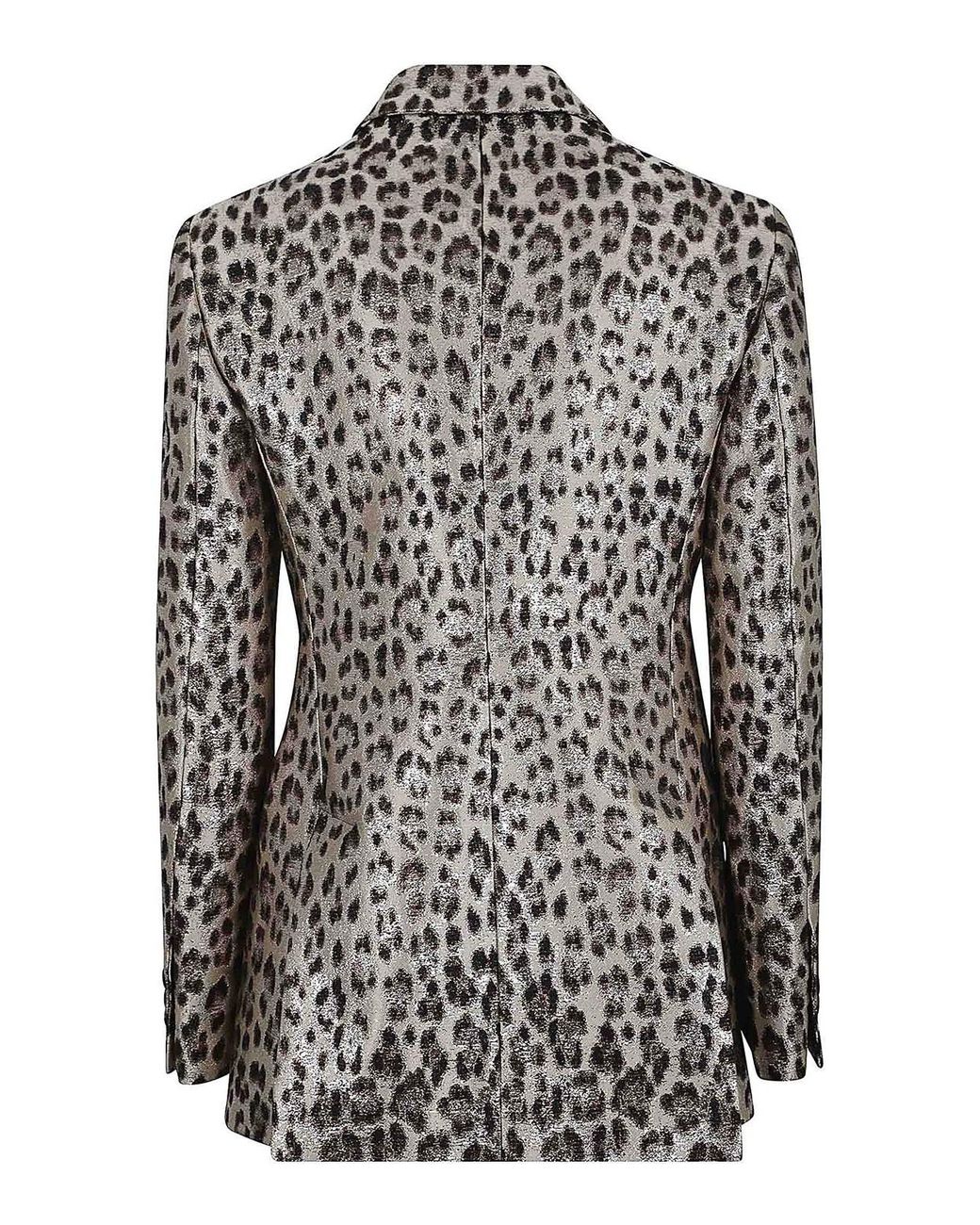 P.A.R.O.S.H. Jacquard Double-Breasted Blazer in Grey | Lyst UK