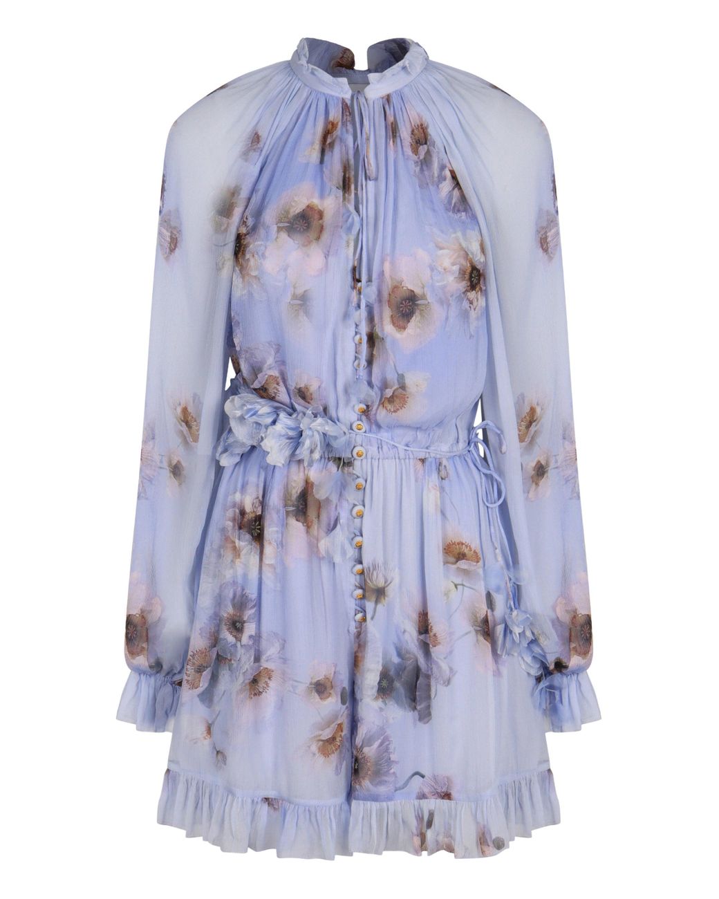 Zimmermann Mini Dress With Buttons Hypnotic in Blue | Lyst