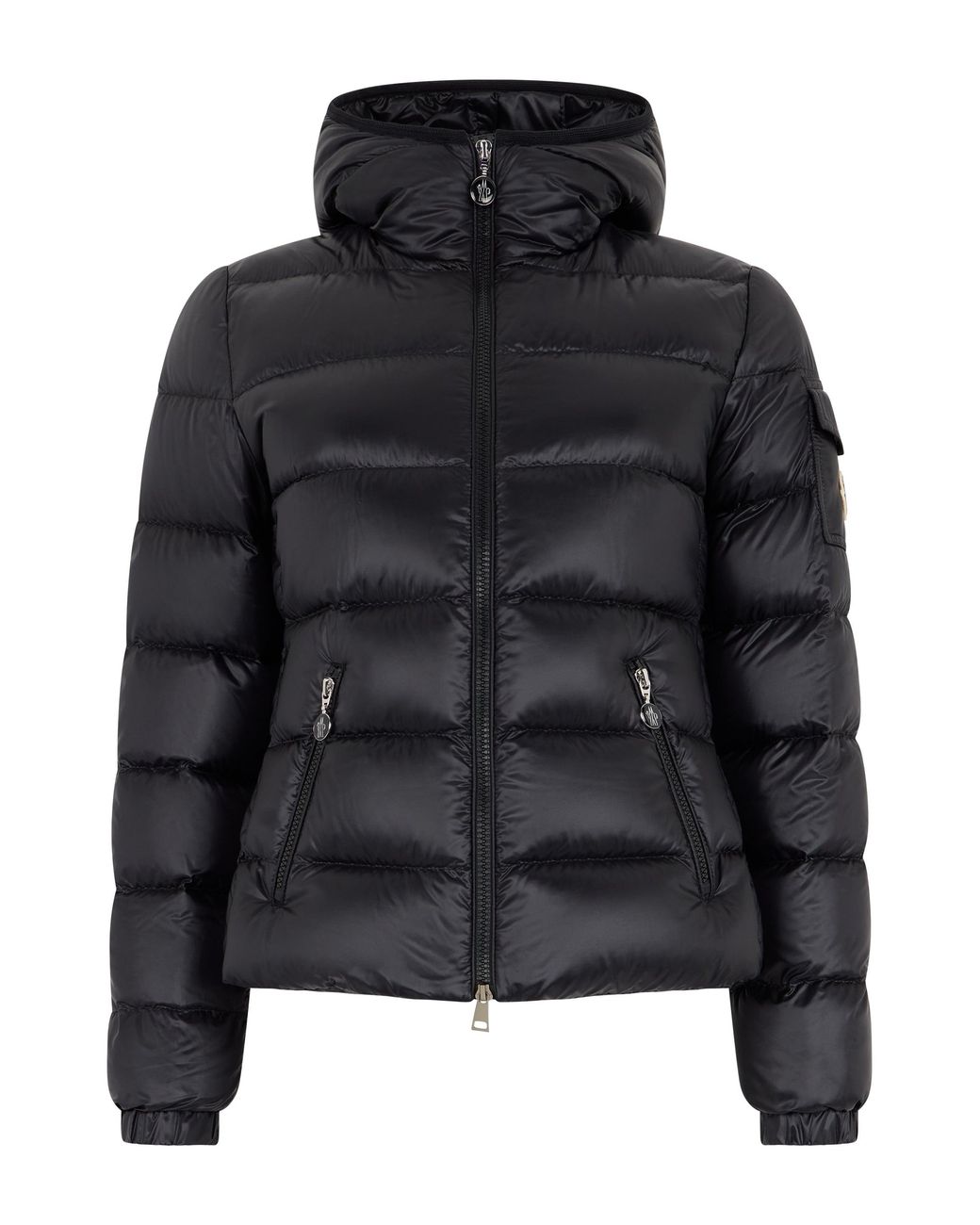 Moncler Puffer Jacket With Hood And Zip in Black | Lyst UK