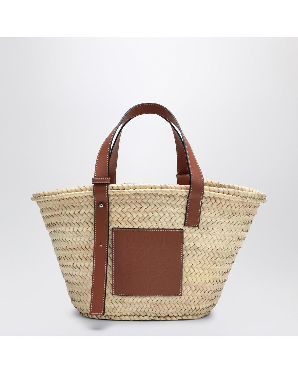 Loewe Natural Straw And Leather Bag in Brown | Lyst