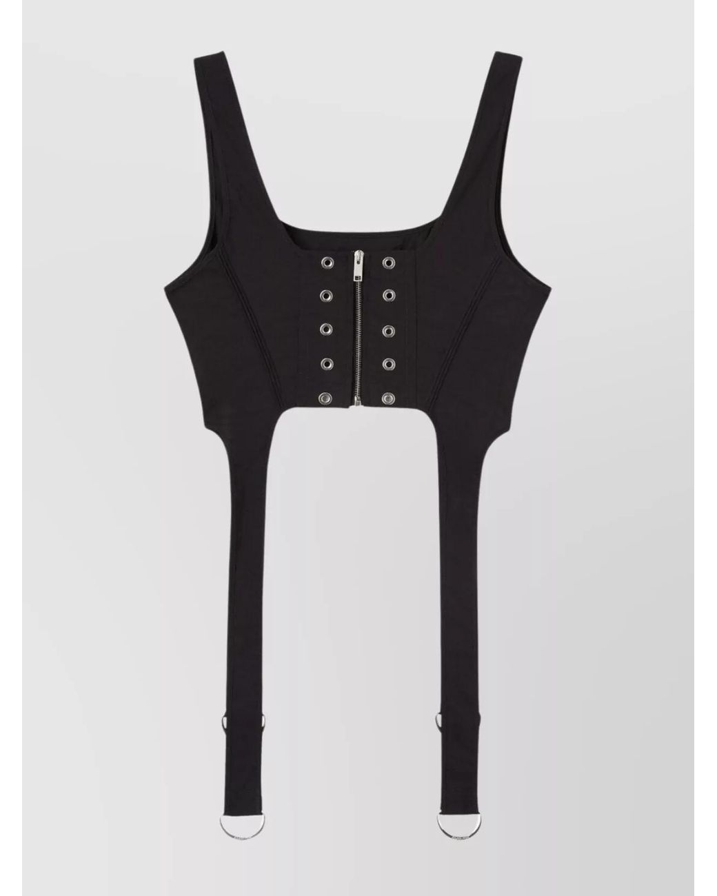 Ambush Square Neck Corset Crop Top With Cut-Out Design in Black | Lyst