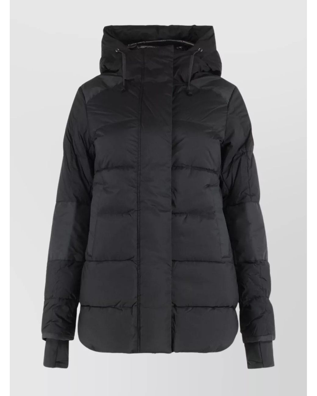 Canada Goose Short Down Jacket With Hood And Quilted Texture in Black ...