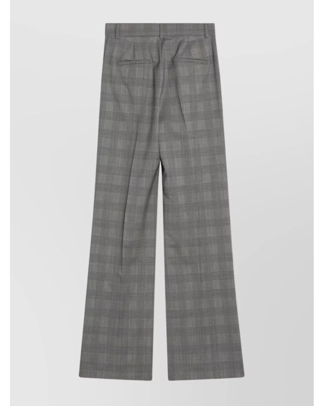 Sportmax Checked Wide-Leg Trousers in Grey | Lyst UK