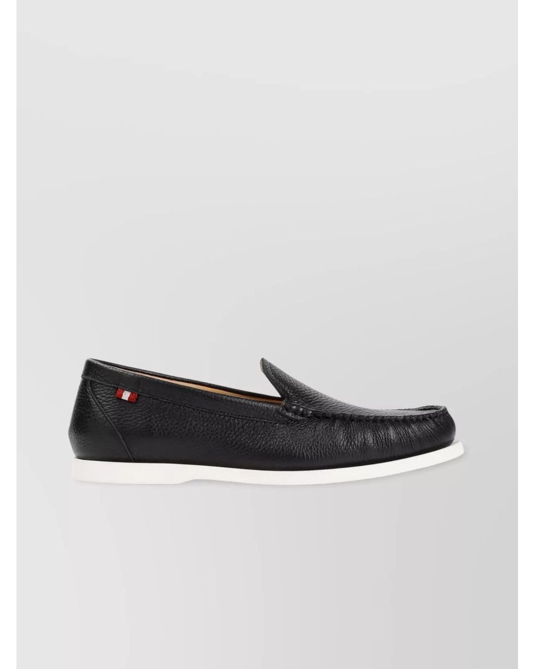 Bally Grained Deer Leather Loafers in Black for Men | Lyst